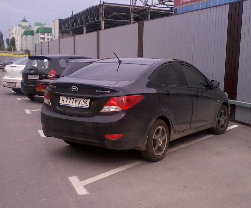 "н 777 рх 48" photos Hyundai Solaris. Russia