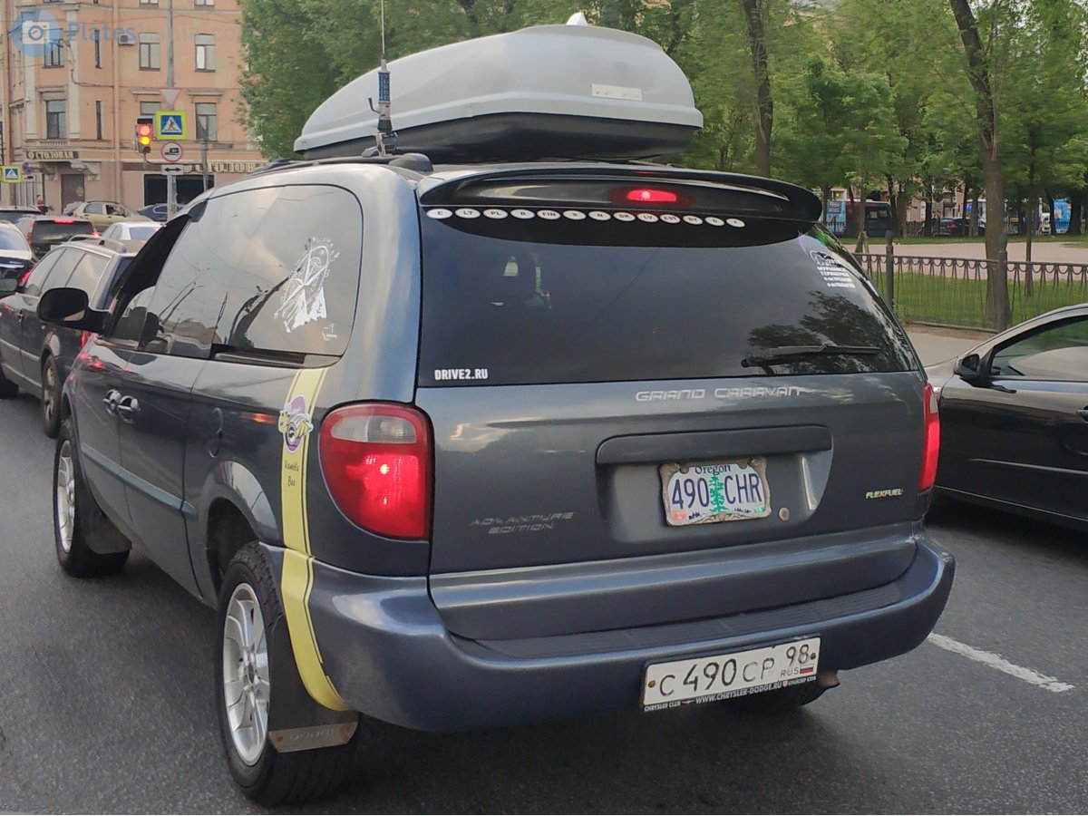 с490ср98, Dodge Grand Caravan (St. Petersburg City) License plate Russia
