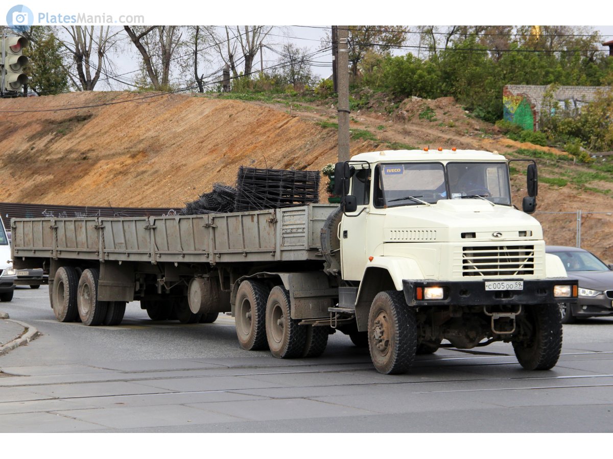 с005оо59, KrAZ 6443 (Perm Krai) License plate Russia