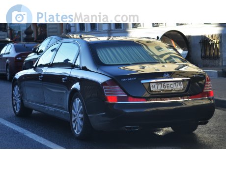 н776ес178, Maybach 62S (St. Petersburg City) License plate Russia